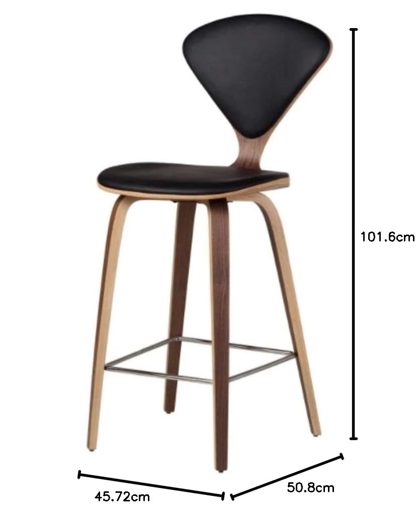 Cherner counter stools in Walnut with Black leather – retromodernhome